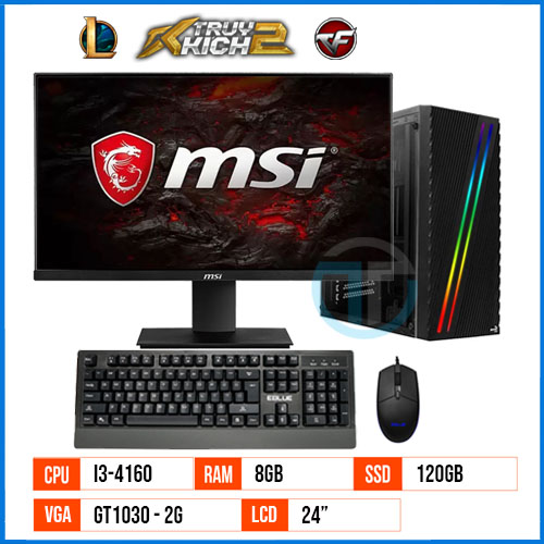 Bộ PC Gaming GT4770 – Core i7 4770 | 8G | 240G SSD | GTX1050ti 4G | 24″